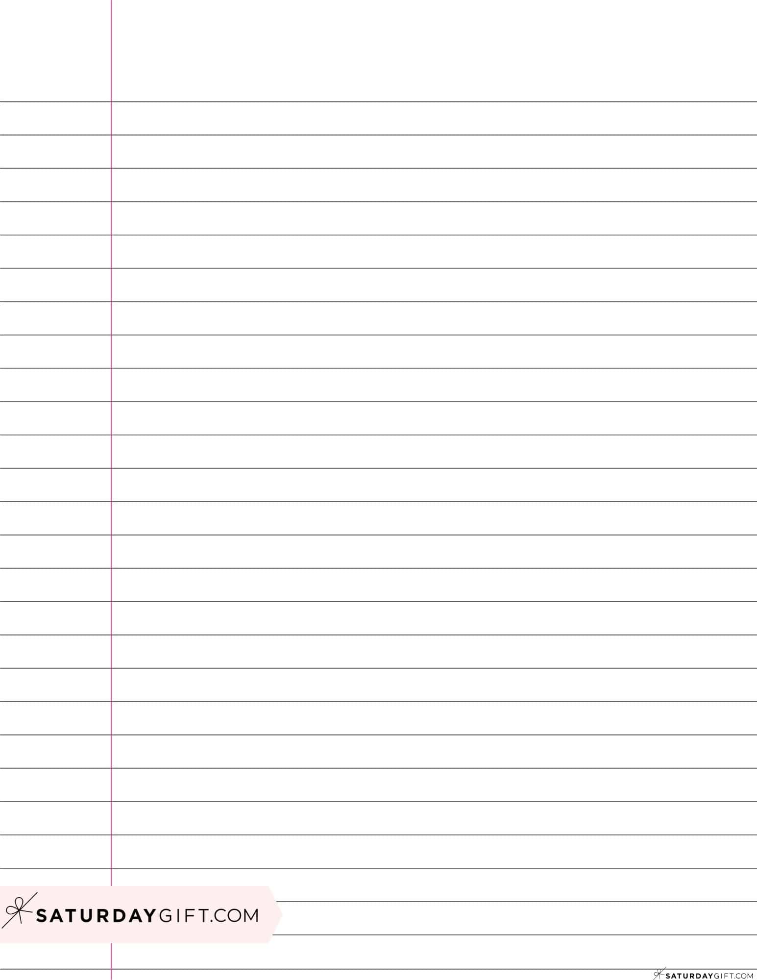 Lined Paper Printable Templates - 38 Free Printables | SaturdayGift