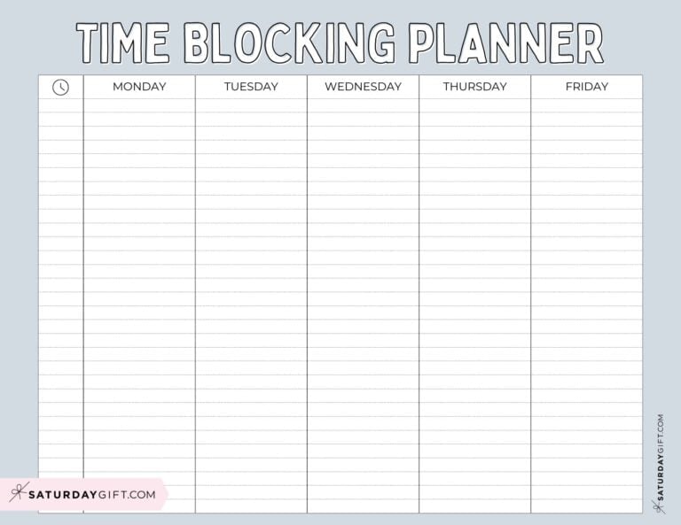 Time Blocking Template – 52 Free Daily & Weekly Time Blocking Printables