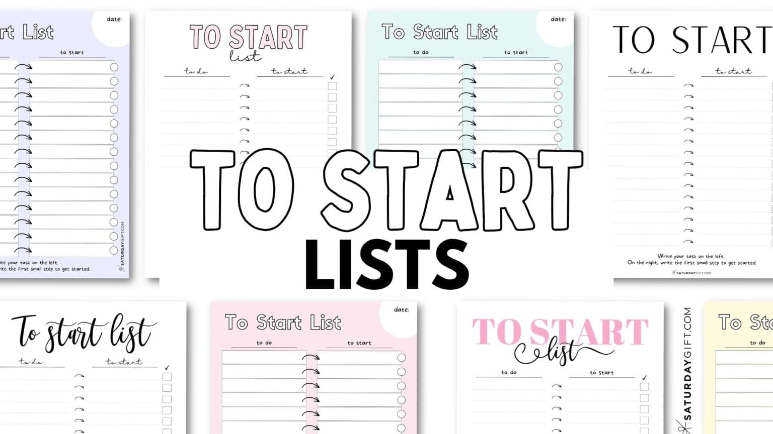 To Start List Printables (A Simple Way to Finally Get Things Done)