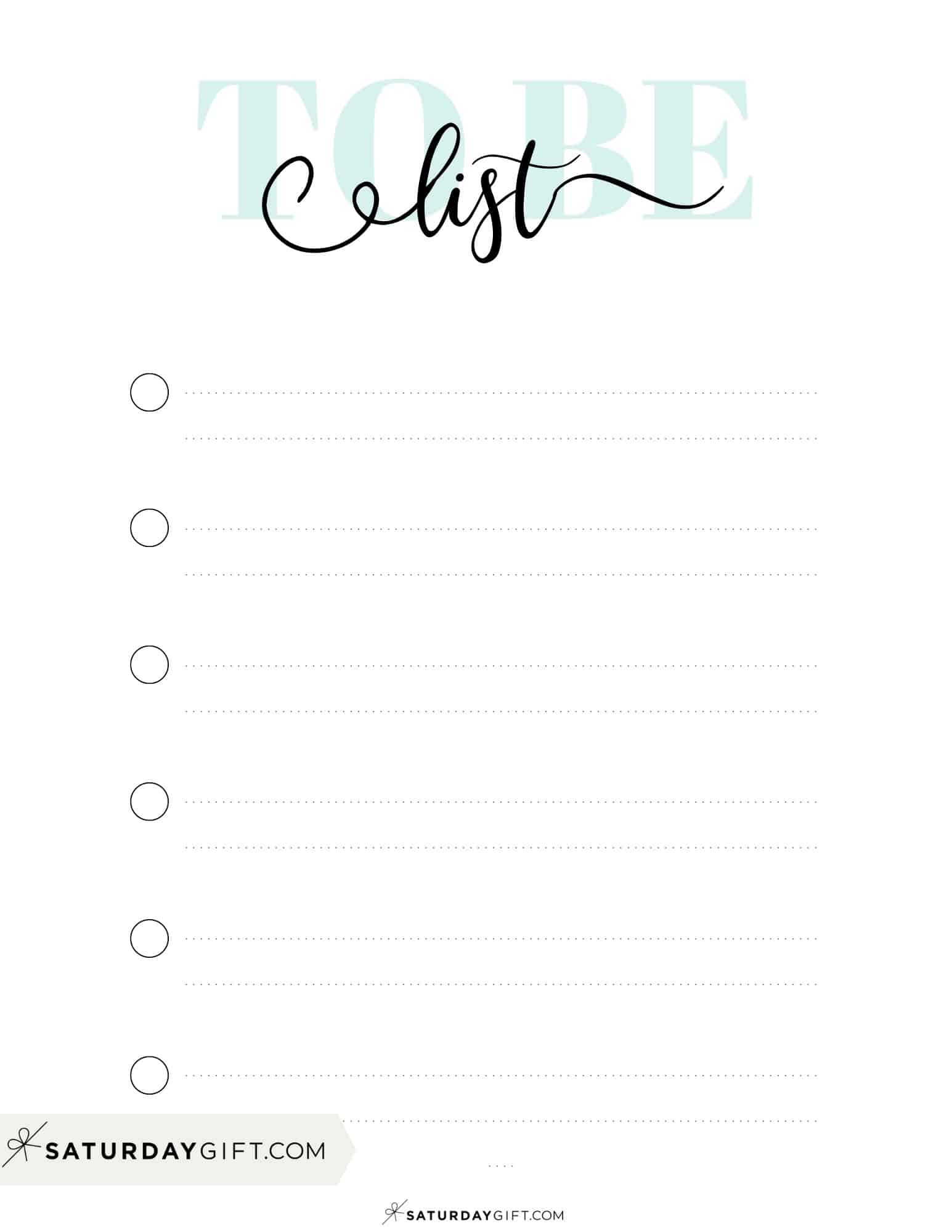 To-Be List - A List as Important as Your To-Do List (Free Printables)