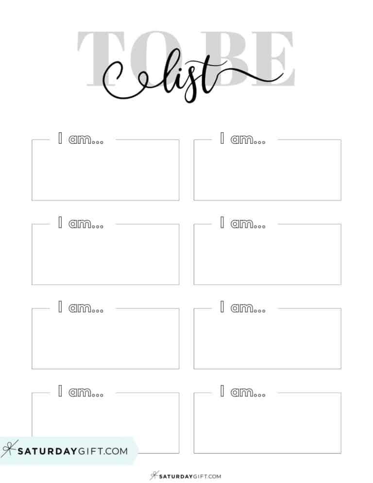 To-Be List - A List as Important as Your To-Do List (Free Printables)