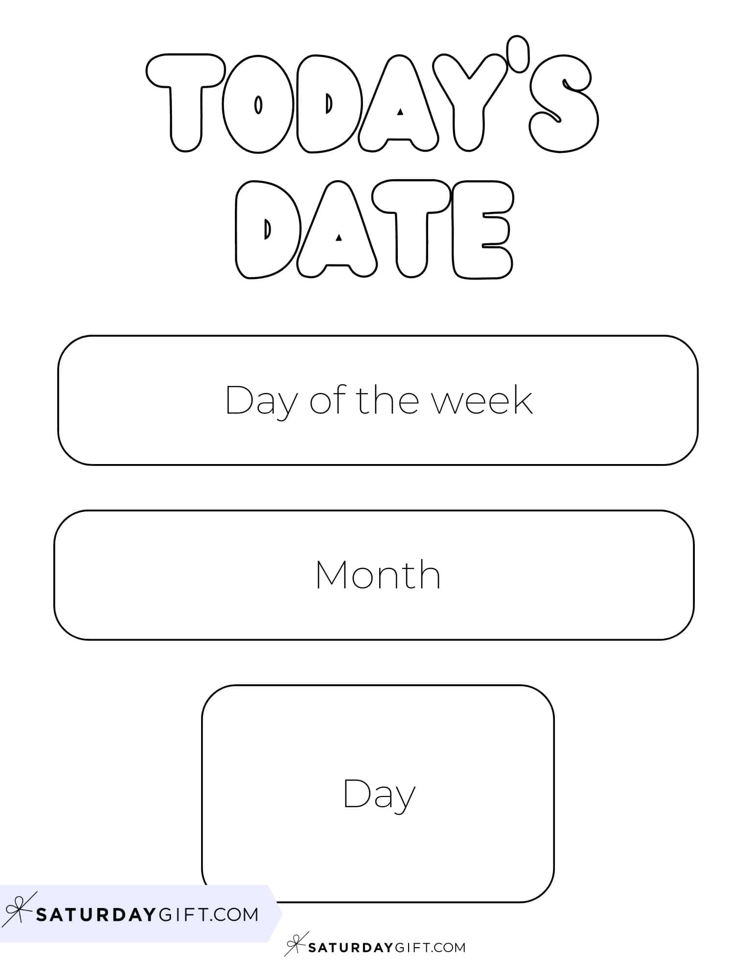 "Today Is" Worksheets - Cute & Free Today's Date Printables