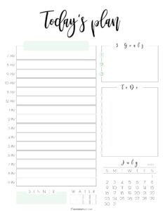 Today's Plan Printable - 12 Cute & Free Today's Plan of Action ...
