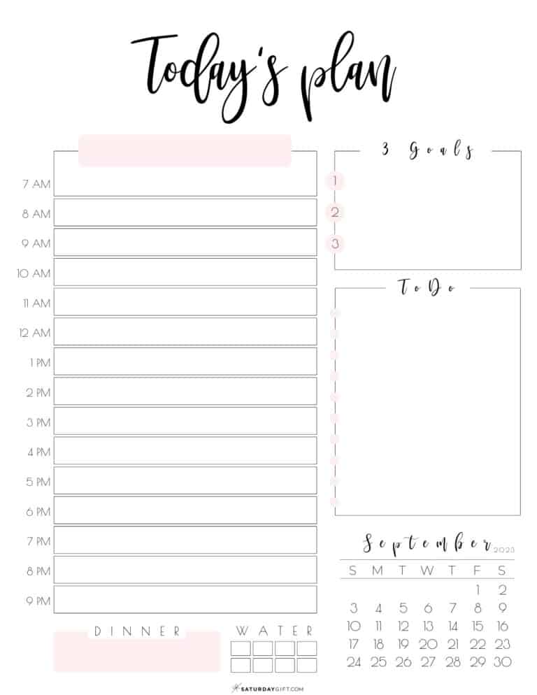Today's Plan Printable - 12 Cute & Free Today's Plan of Action ...