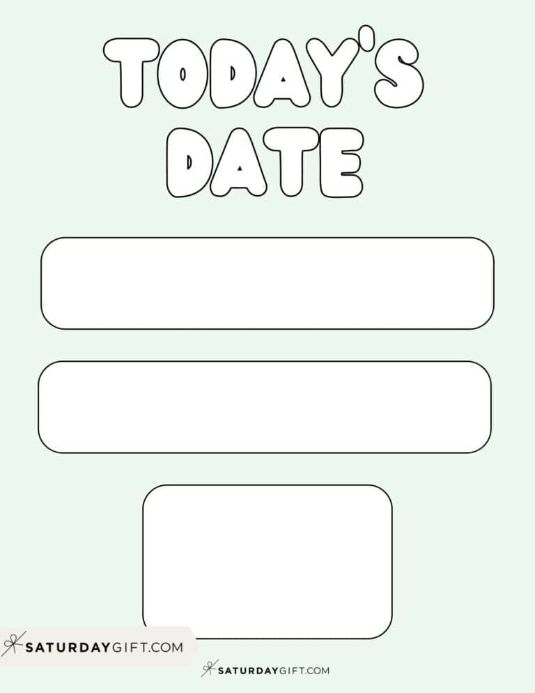 Today Is Worksheets - Cute & Free Today's Date Printables
