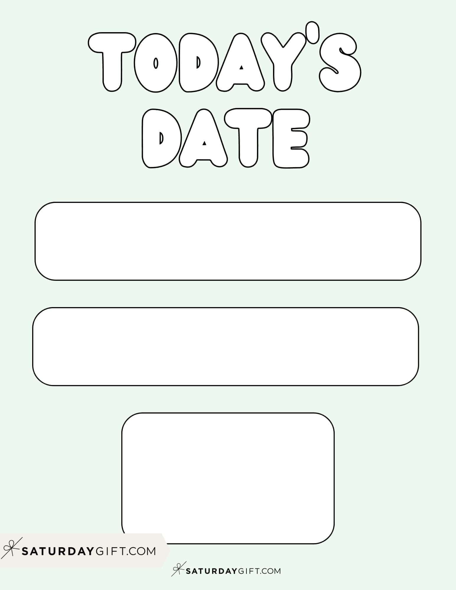 "Today Is" Worksheets - Cute & Free Today's Date Printables