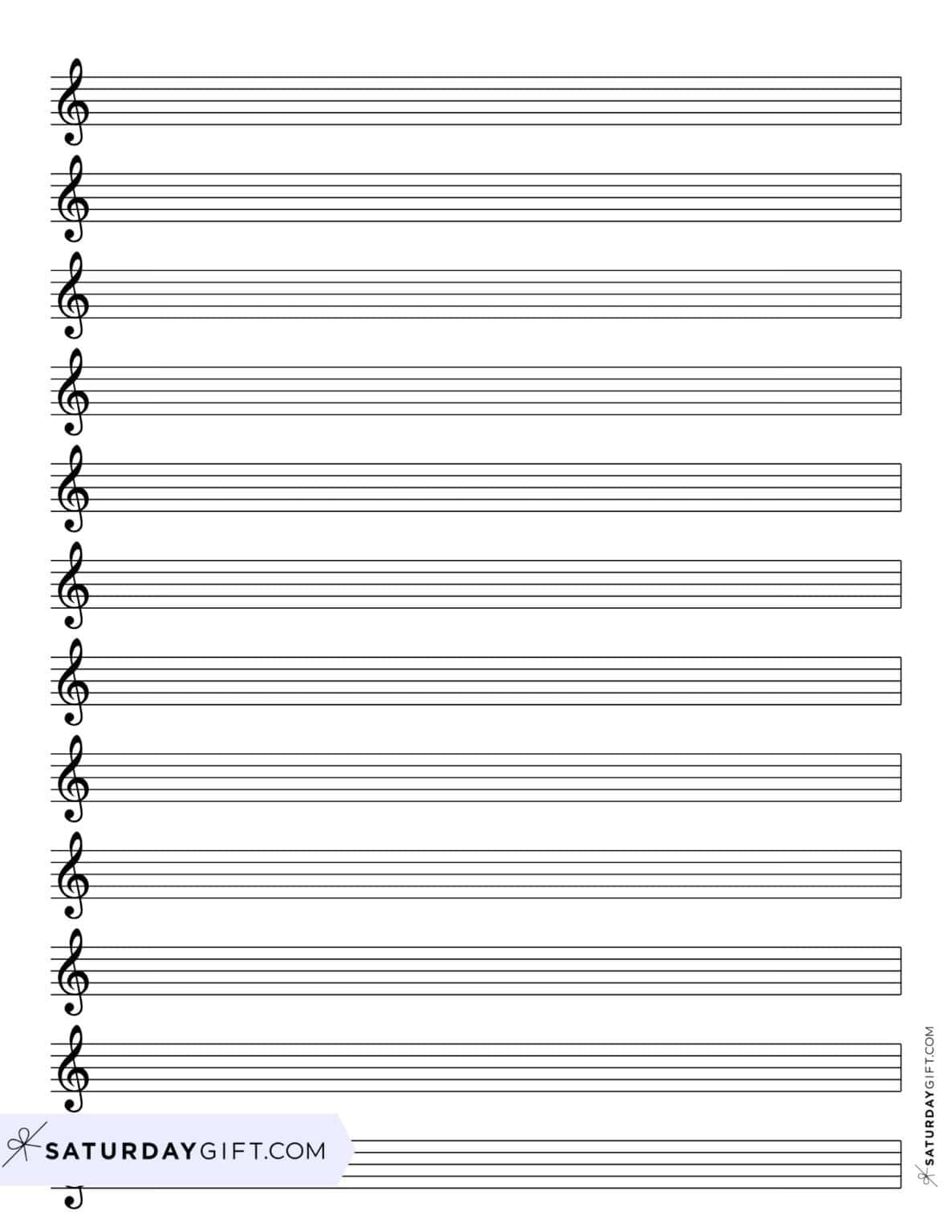 Blank Sheet Music - 100+ Free Printable Staff Paper Templates ...