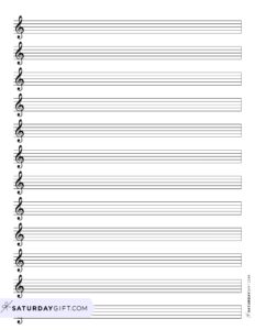 Blank Sheet Music - 100+ Free Printable Staff Paper Templates ...
