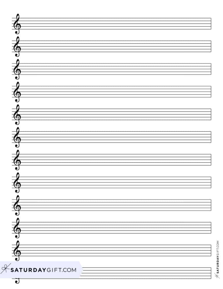 Blank Sheet Music - 100+ Free Printable Staff Paper Templates ...