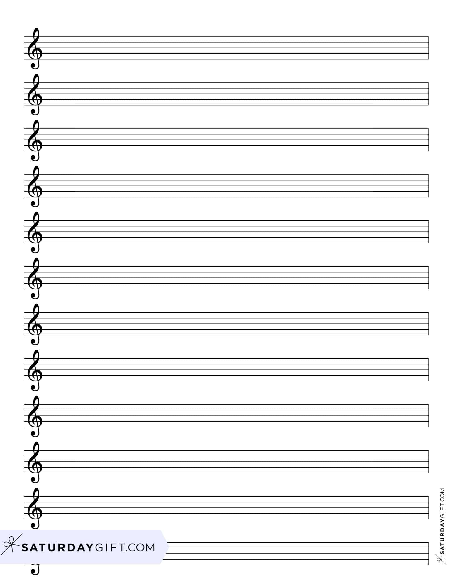 Blank Sheet Music - 100+ Free Printable Staff Paper Templates ...