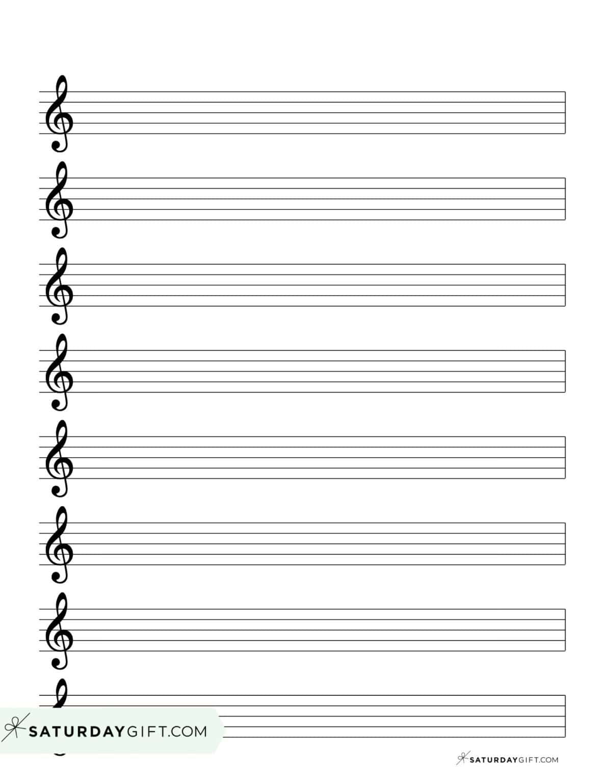 Blank Sheet Music - 100+ Free Printable Staff Paper Templates ...