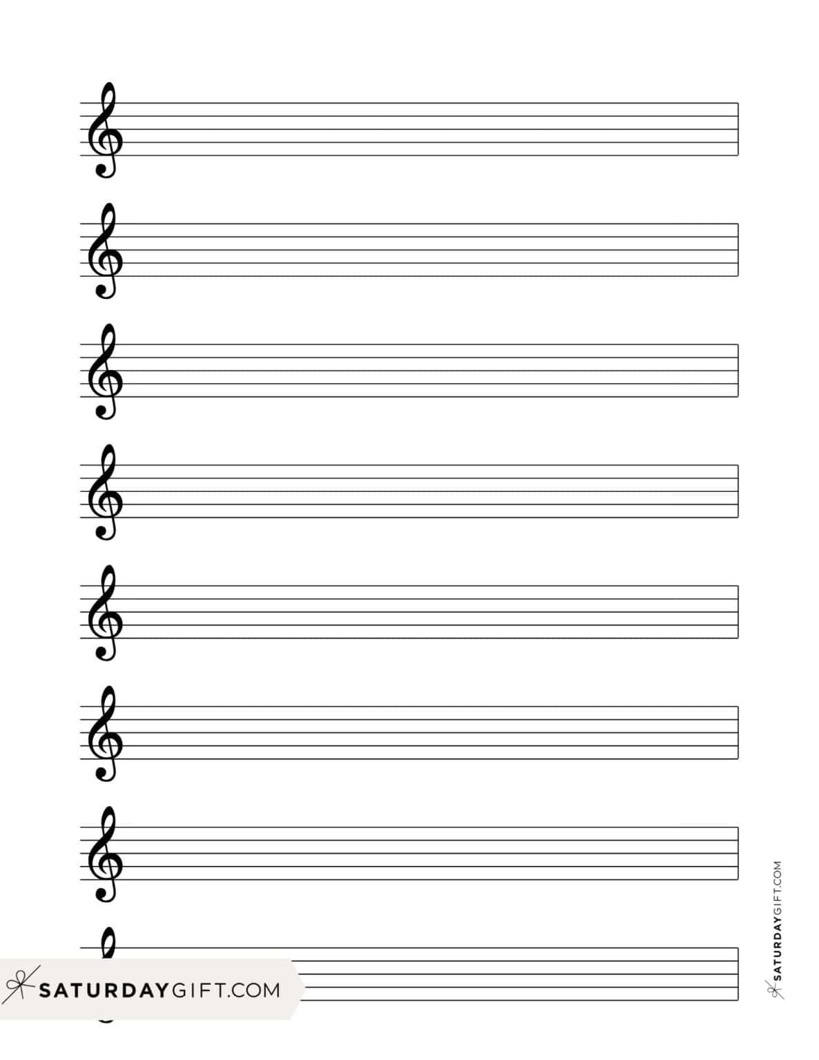 Blank Sheet Music - 100+ Free Printable Staff Paper Templates ...