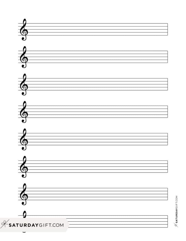 Blank Sheet Music - 100+ Free Printable Staff Paper Templates ...