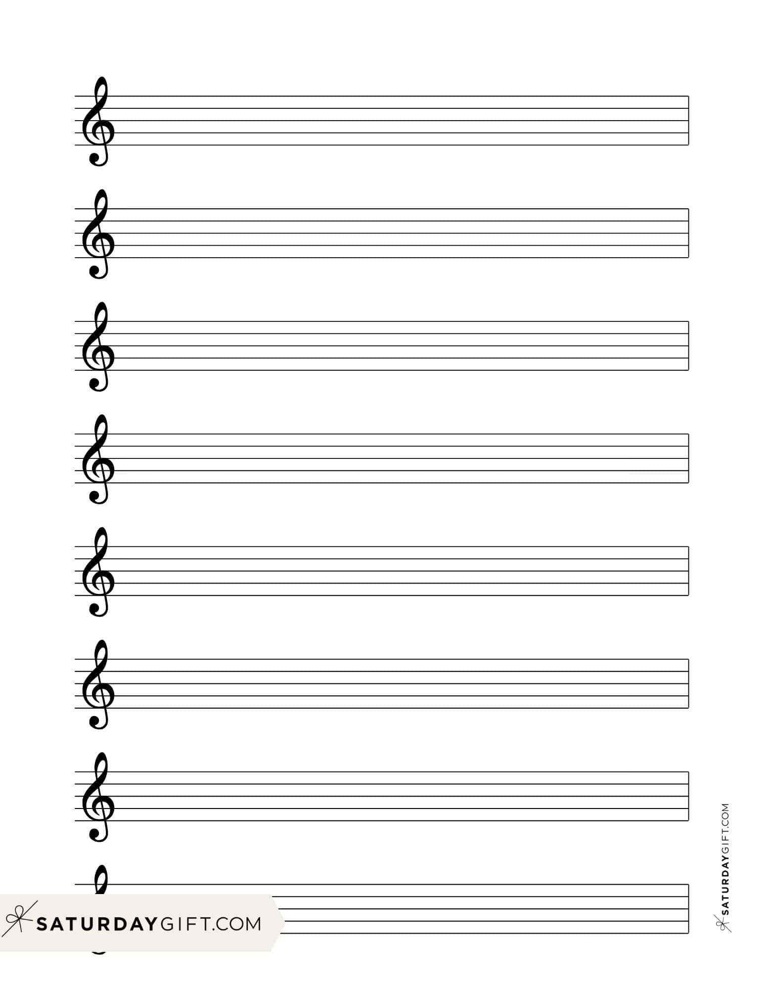 Blank Sheet Music - 100+ Free Printable Staff Paper Templates ...