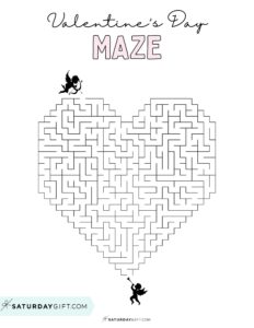 Valentine's Day Maze Printable - Cute & Free Templates | SaturdayGift