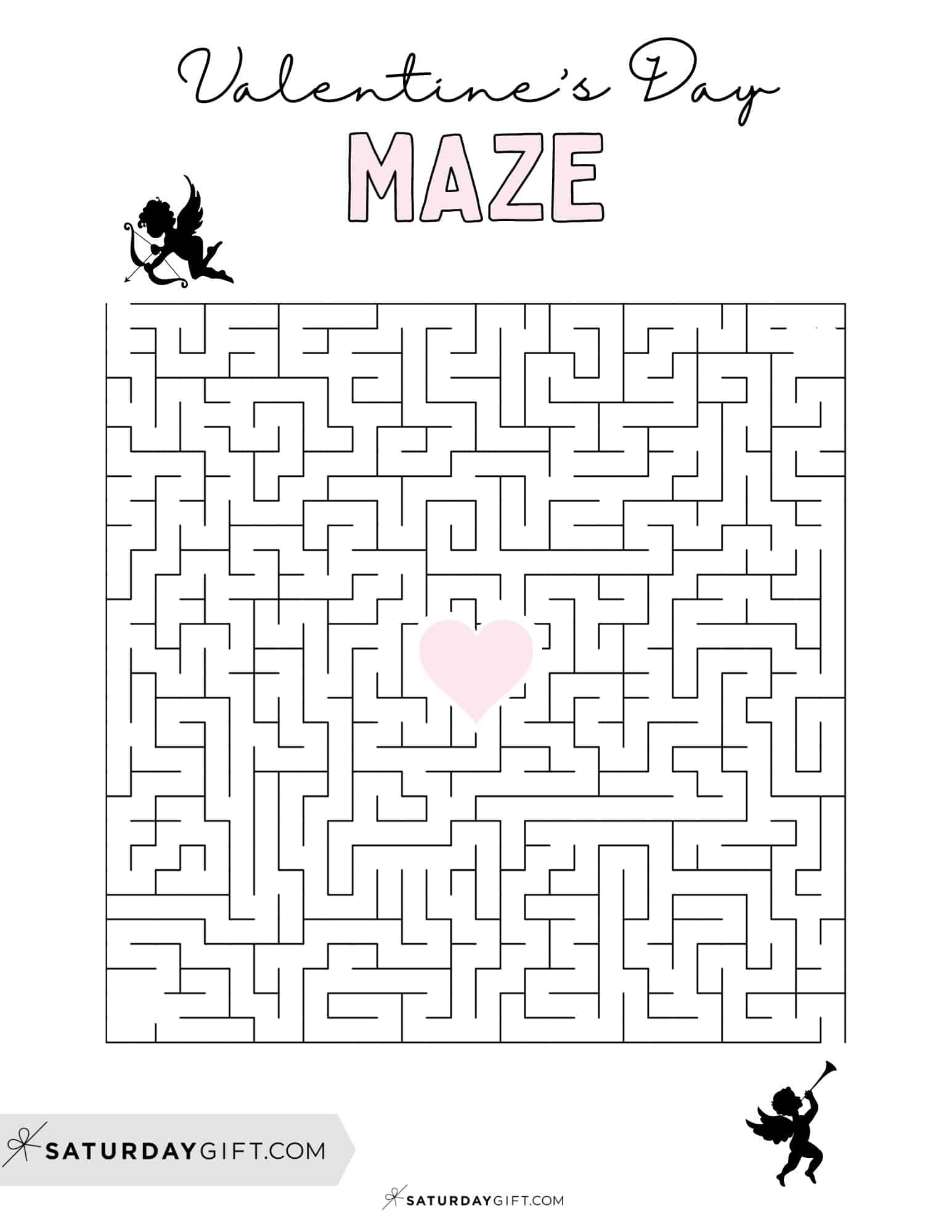 Valentine's Day Maze Printable - Cute & Free Templates | SaturdayGift