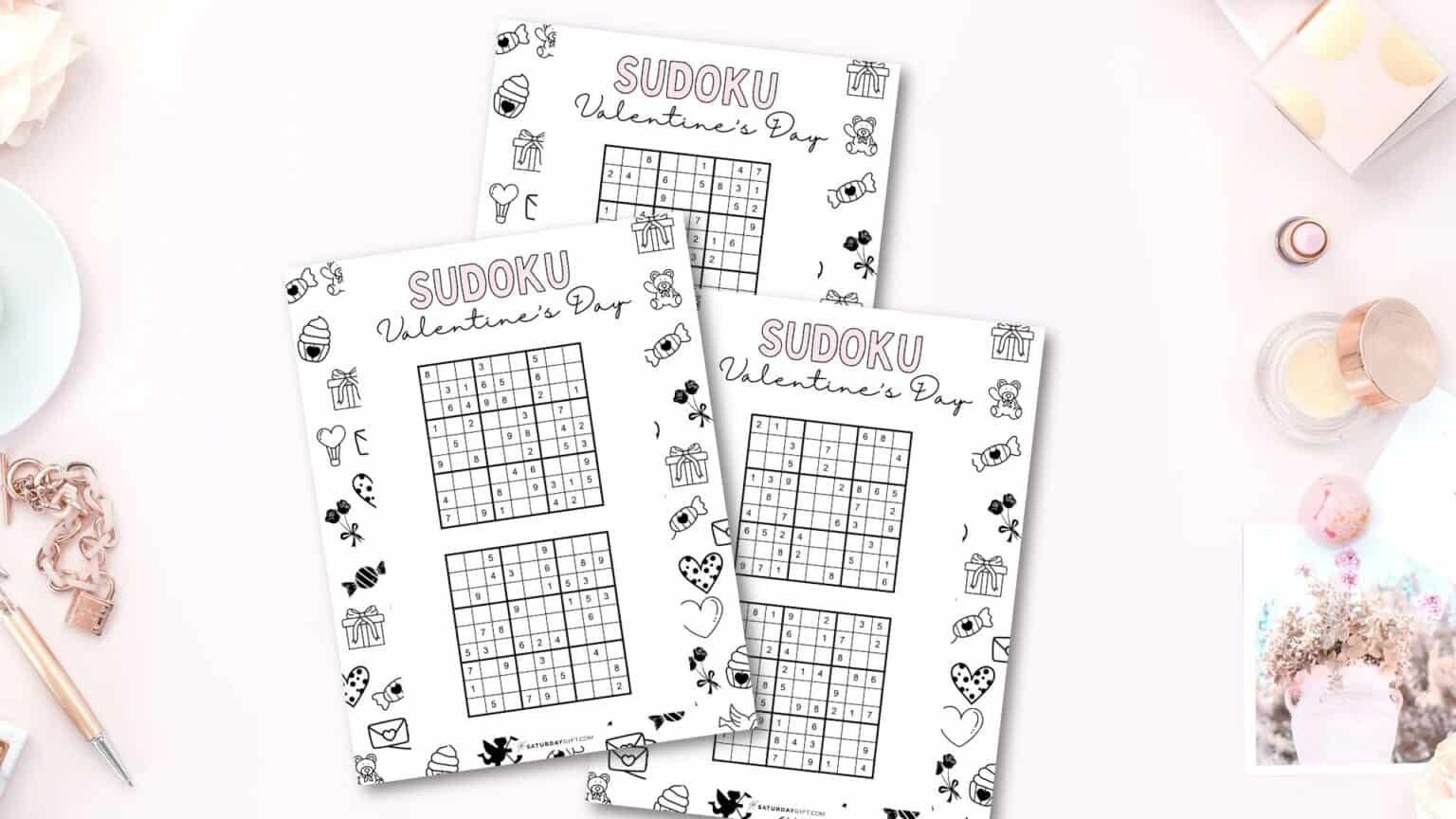 Valentine's Day Sudoku Puzzles - Cute & Free Printables | SaturdayGift