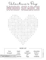 Valentine's Day Word Search - Cute & Free Printables | SaturdayGift