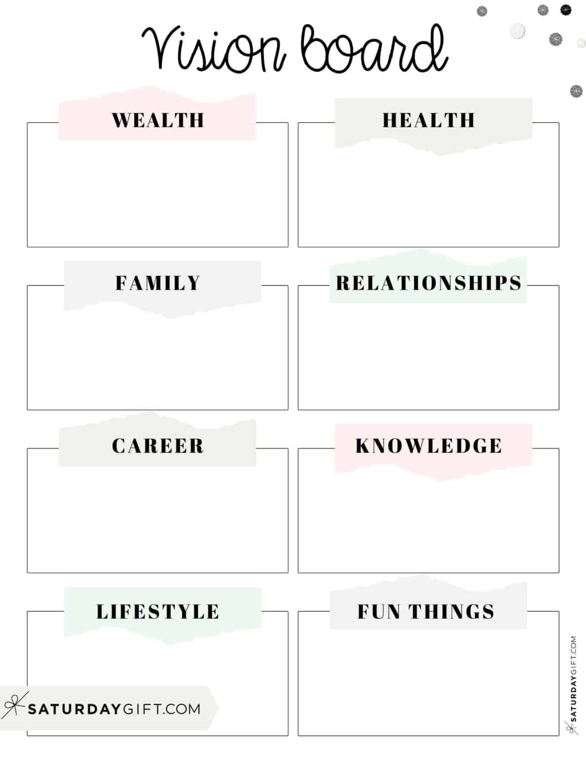 Vision Board Template - 27 Cute (&Free) Dream Board Printables