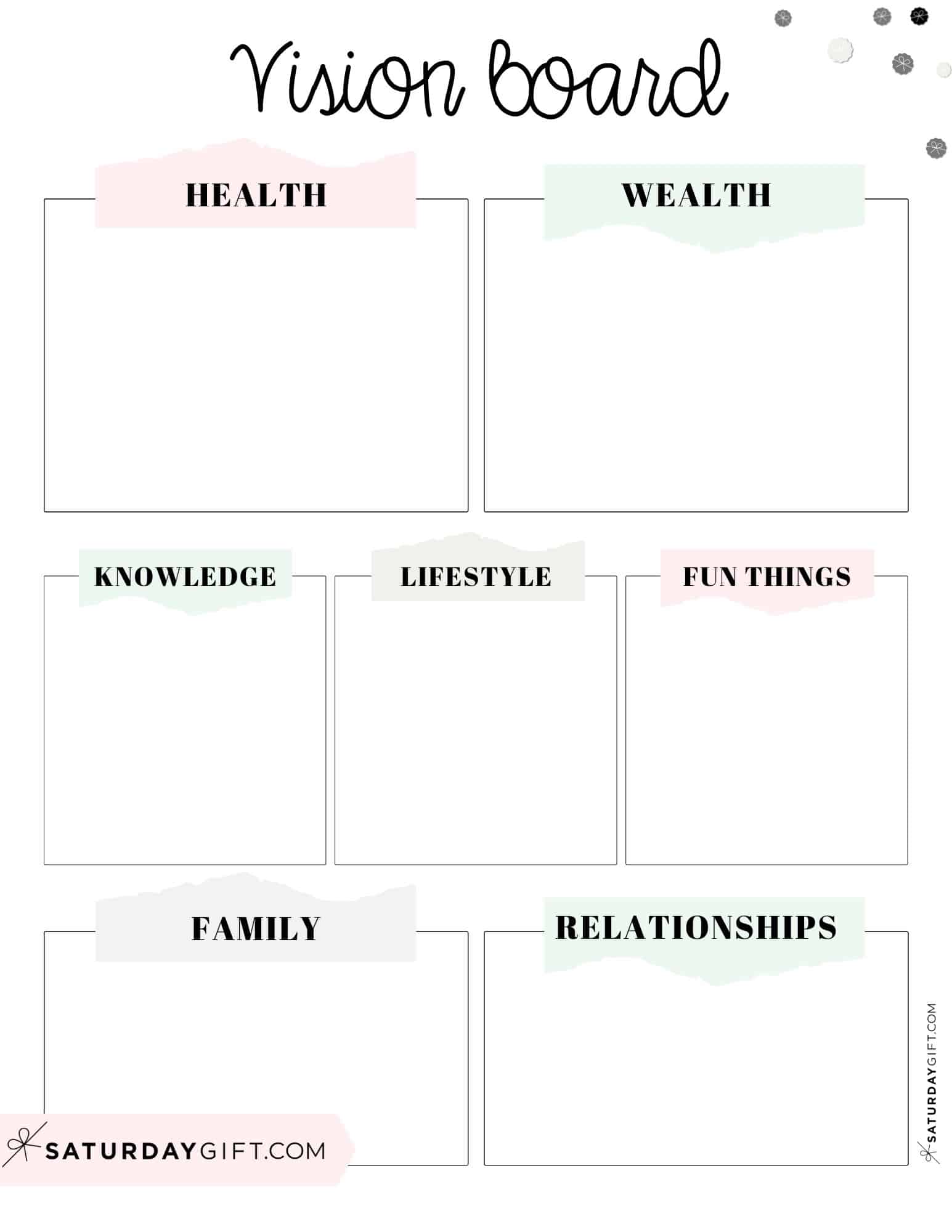 Vision Board Template - 27 Cute (&Free) Dream Board Printables
