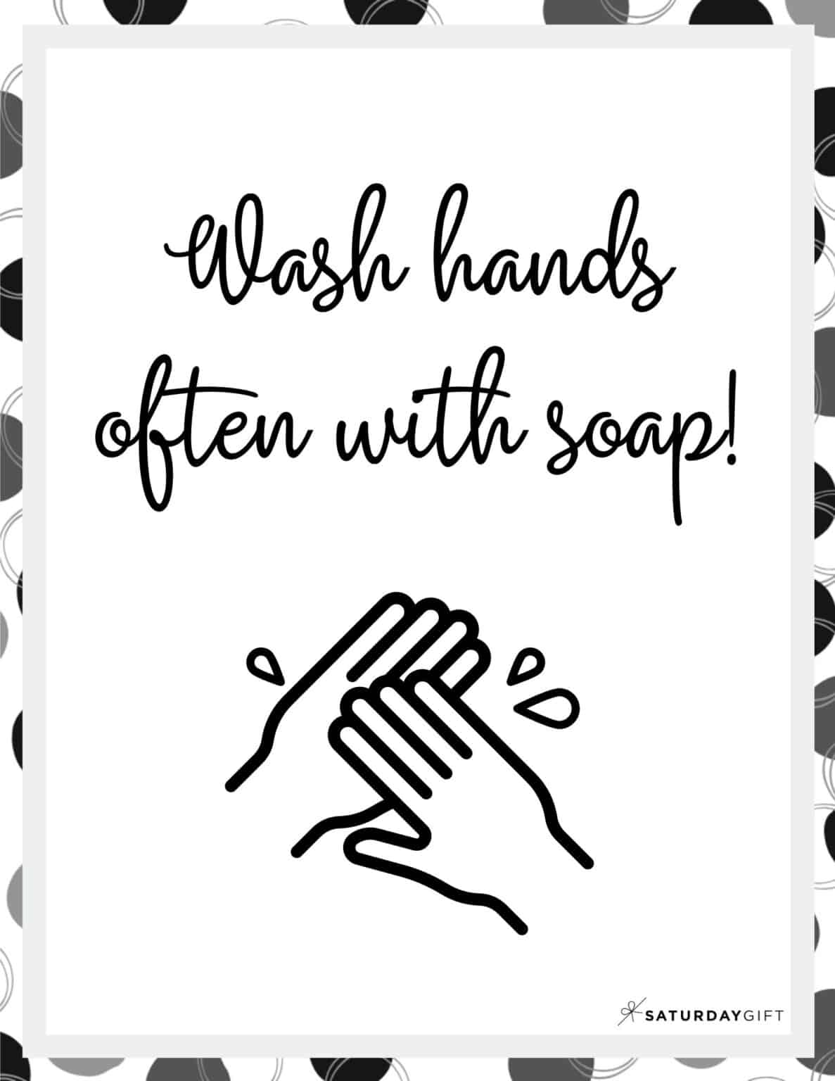 Printable Wash Hands Sign - Pretty (and Free!) Wall Art Designs