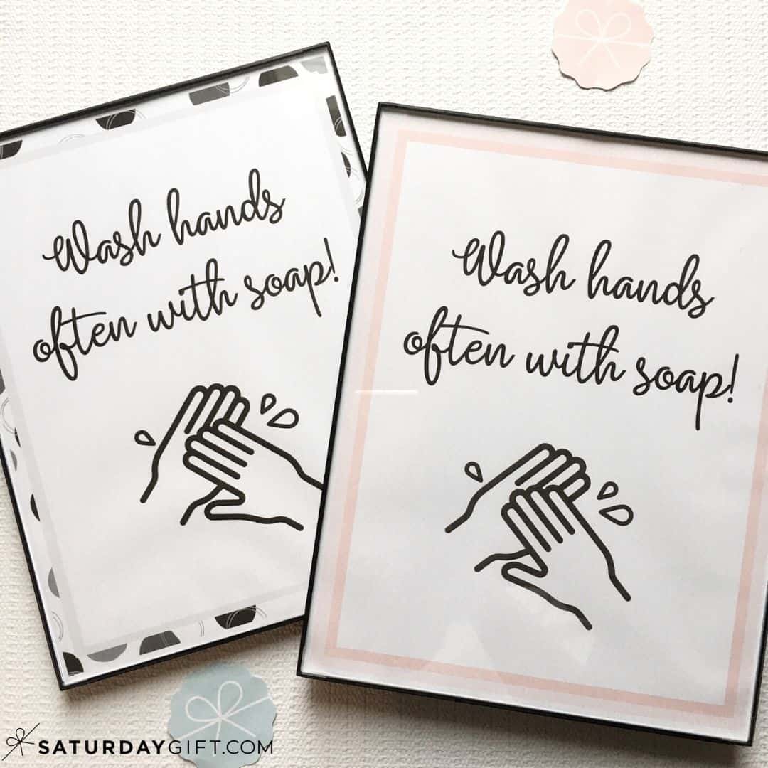 Printable Wash Hands Sign - Cute (& Free!) Wall Art Designs