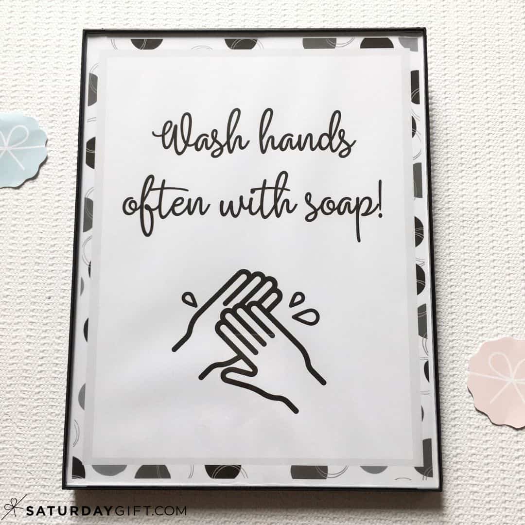 Printable Wash Hands Sign - Cute (& Free!) Wall Art Designs