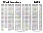 Week numbers for 2025 - What week is it? | SaturdayGift