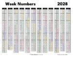 Week numbers for 2028 - What week is it? | SaturdayGift
