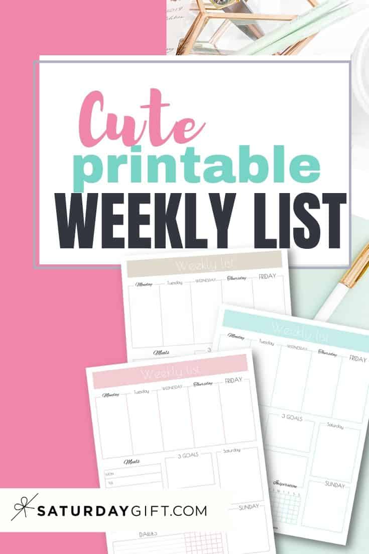 Printable Weekly List Planner - How to Have a Productive Week
