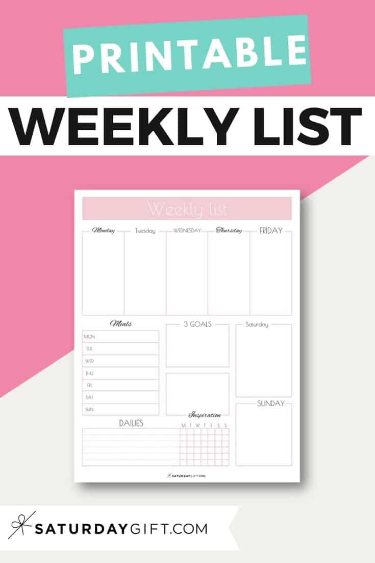 Printable Weekly List Planner - How to Have a Productive Week