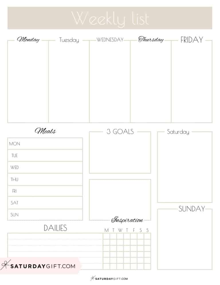 SaturdayGift Calendars & Printables Library