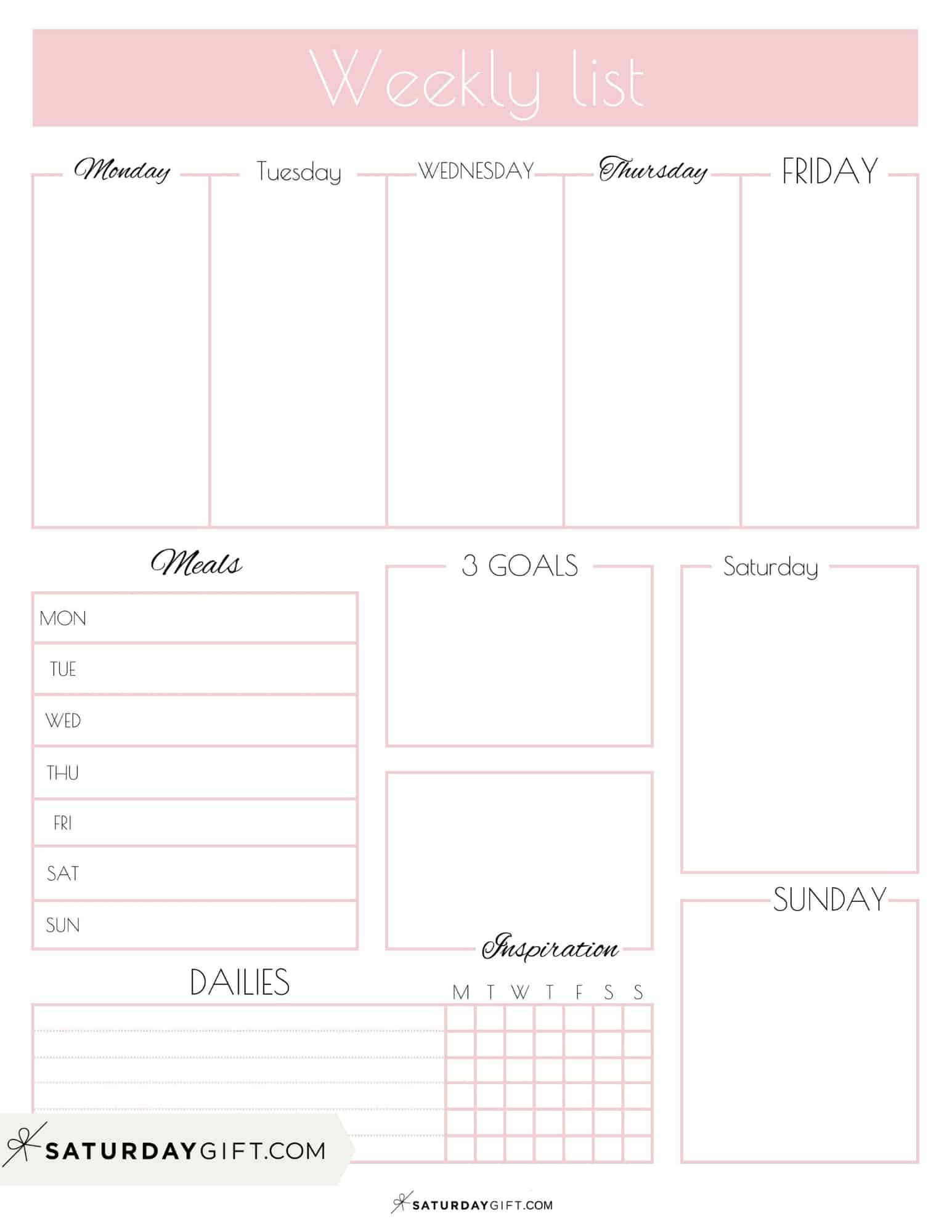 SaturdayGift Calendars & Printables Library