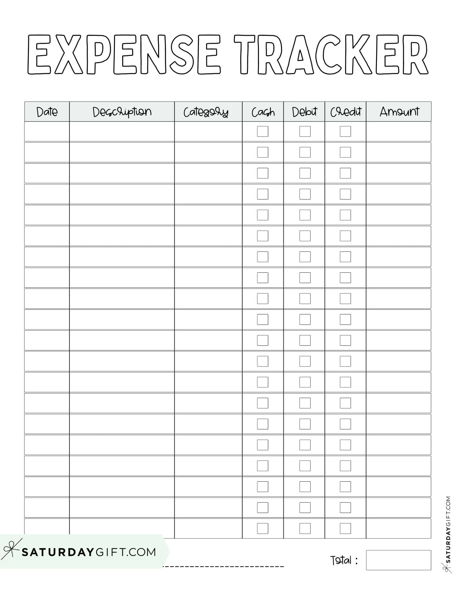 Expense Tracker Printable - 26 cute & Free Spending Logs