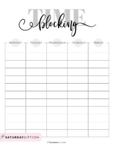 Time Blocking Template – 52 Free Daily & Weekly Time Blocking Printables