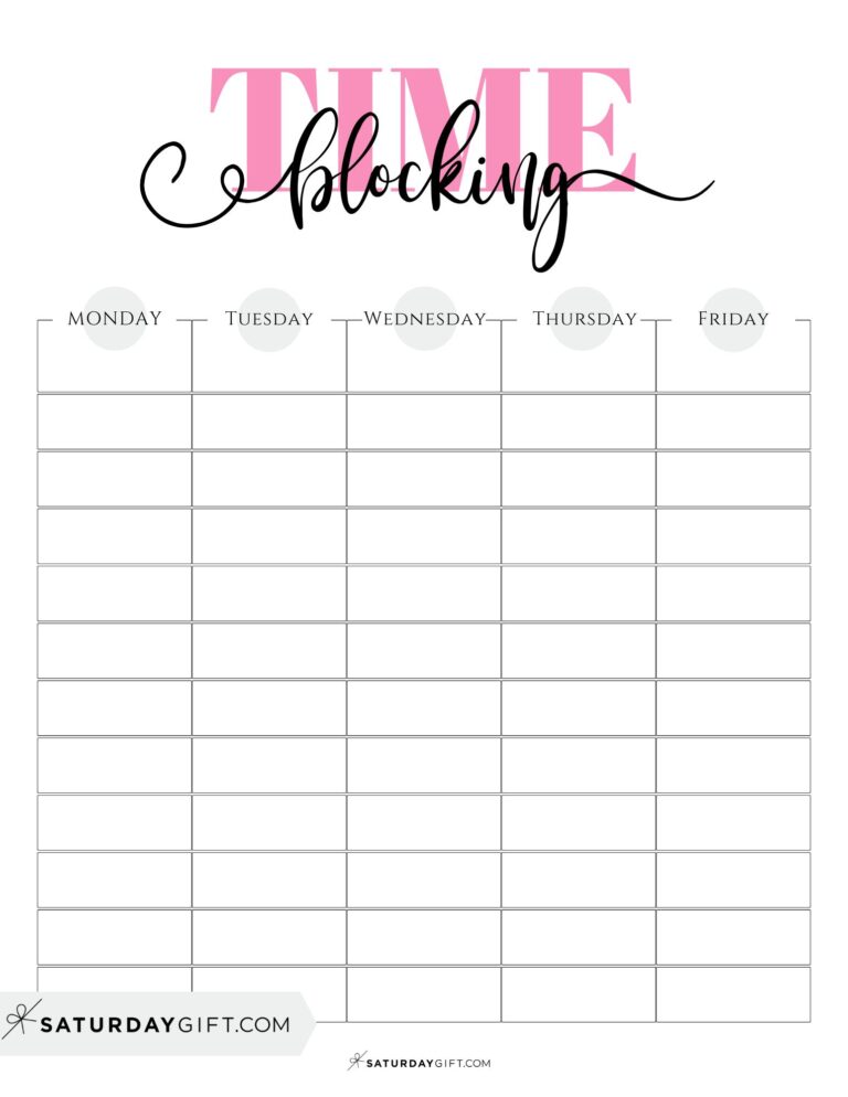 Time Blocking Template – 52 Free Daily & Weekly Time Blocking Printables