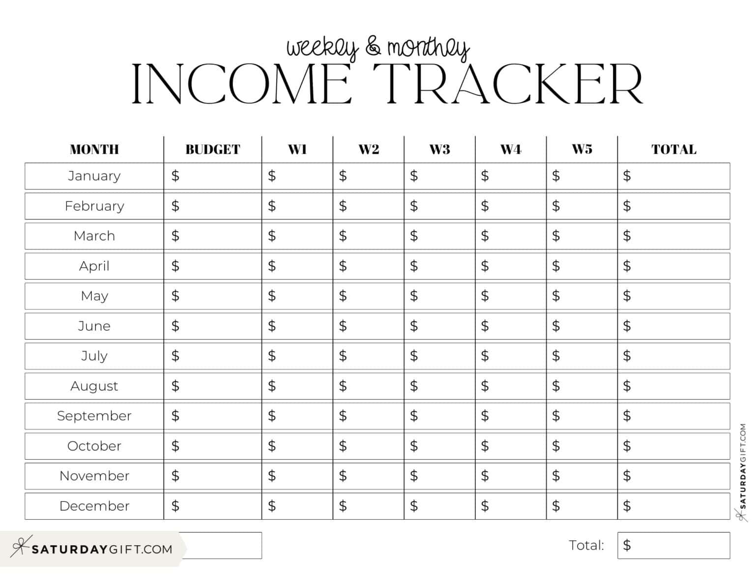 Income Tracker Printable - 19 Cute & Free Printable Templates