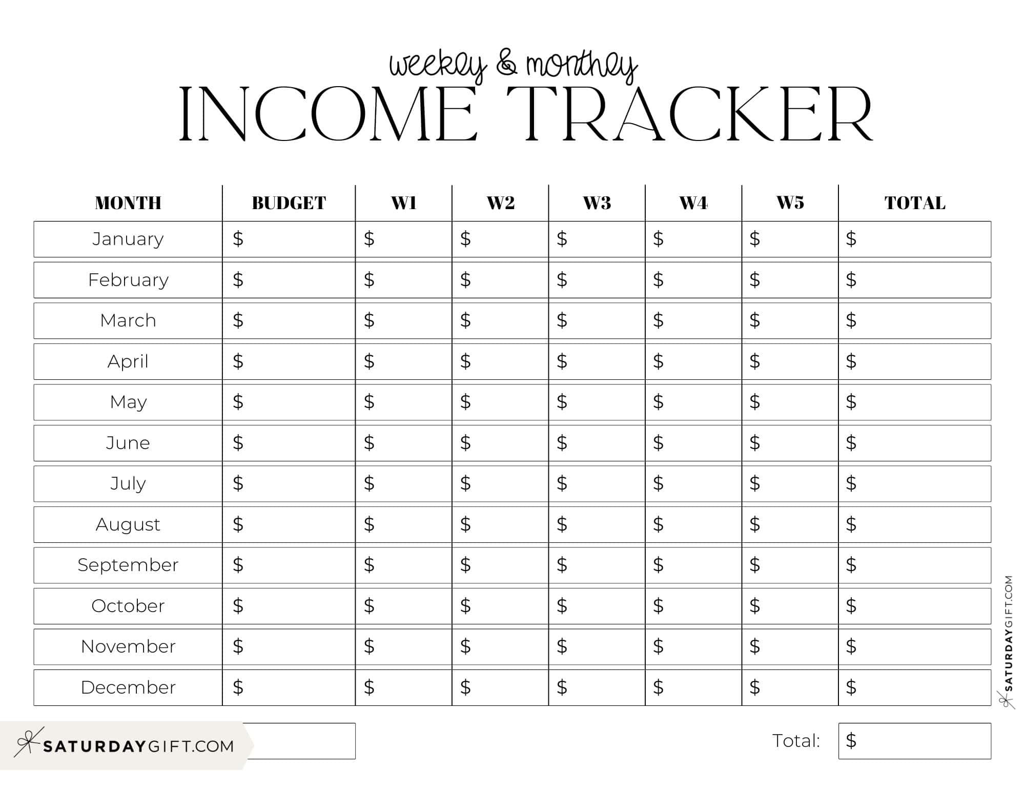 Income Tracker Printable - 19 Cute & Free Printable Templates