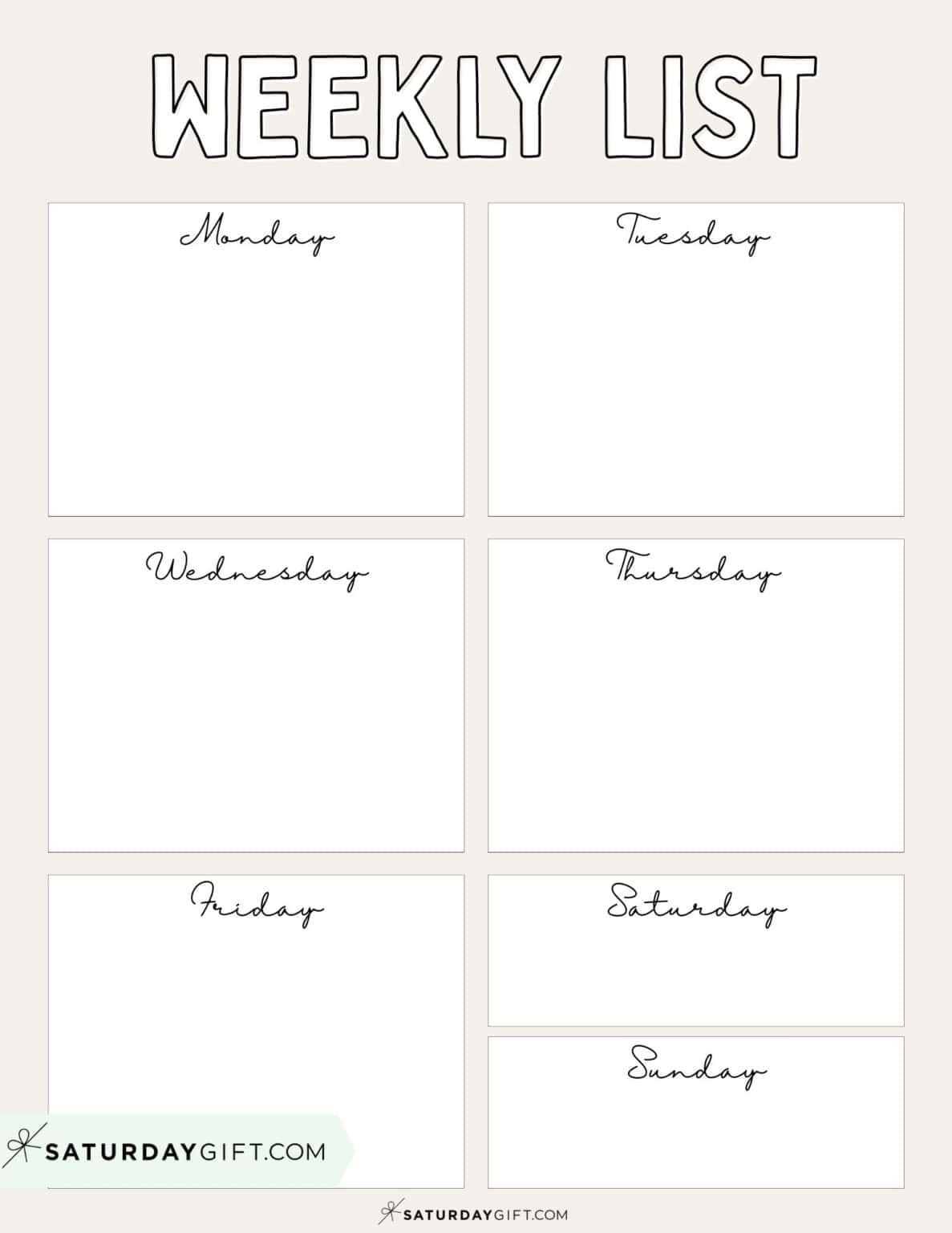 Weekly planner printable - 39 cute free weekly calendar templates ...