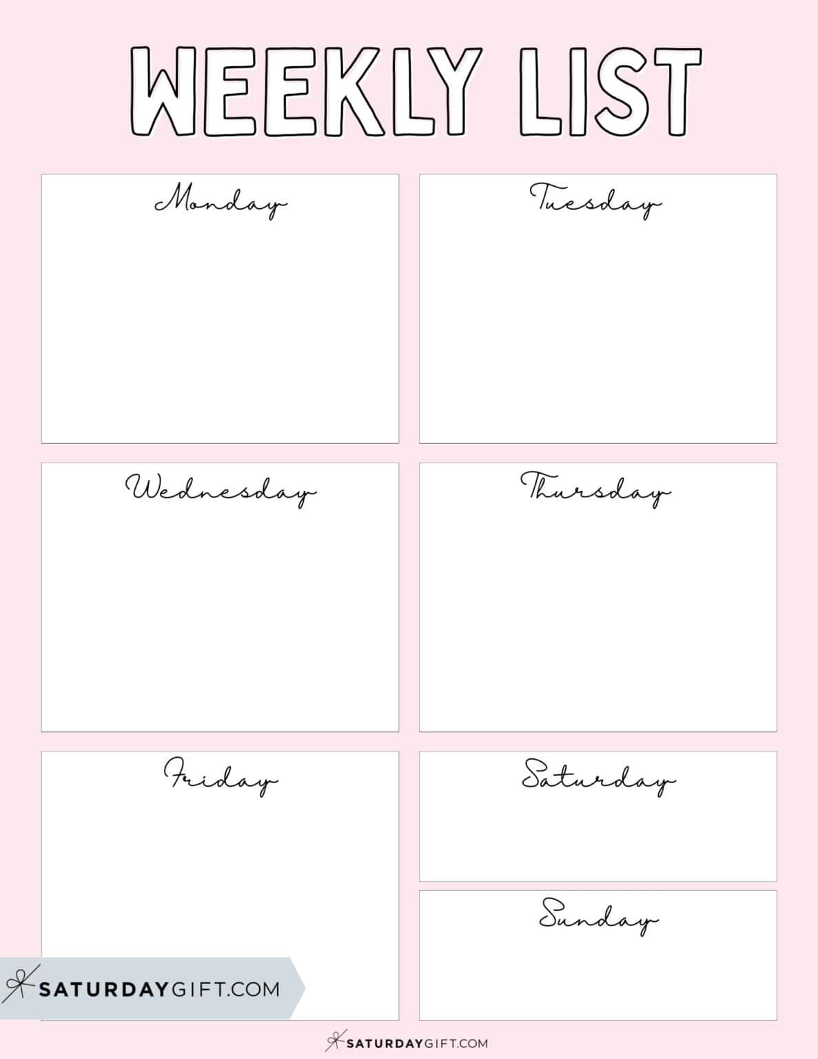Weekly planner printable - 39 cute free weekly calendar templates ...