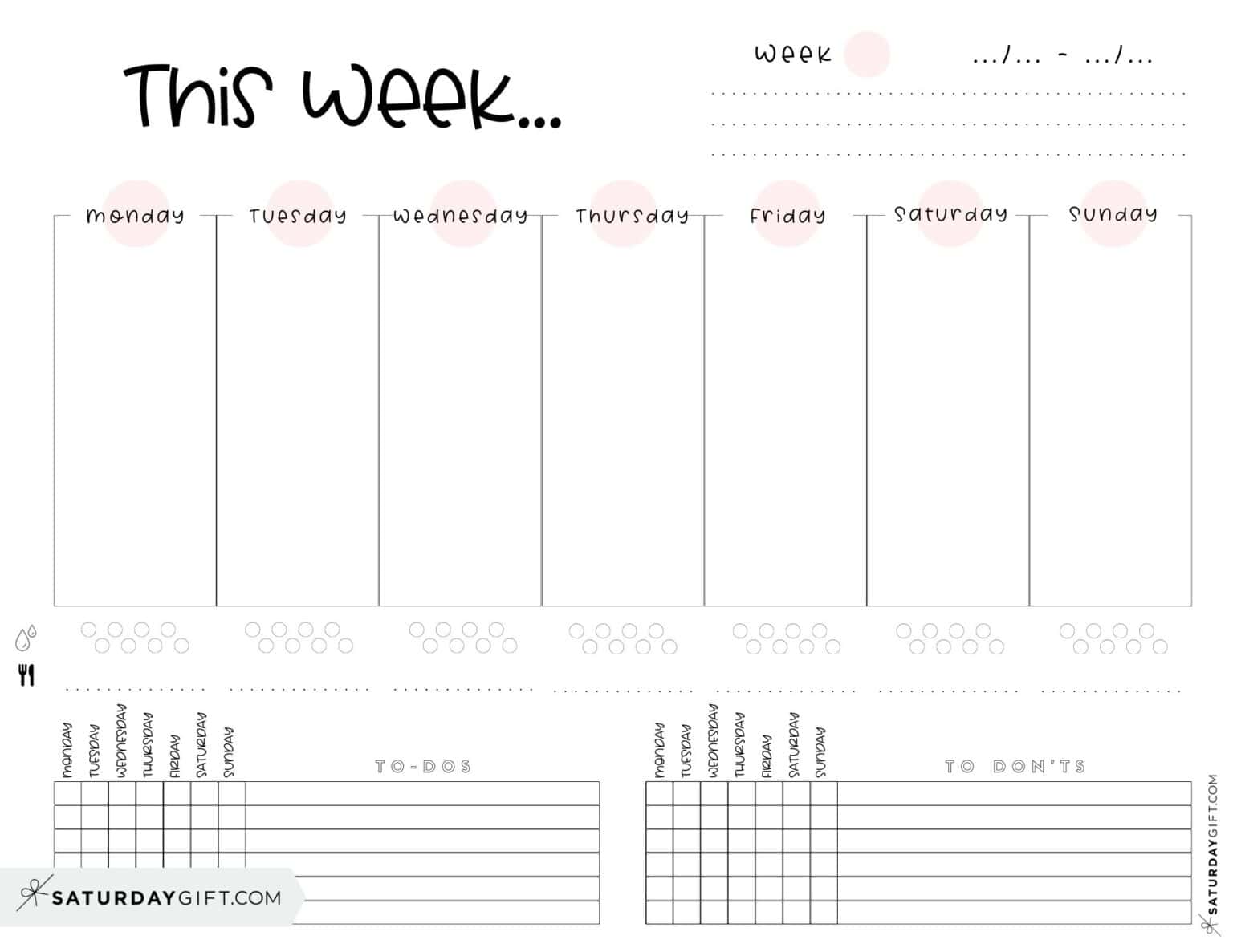 Weekly planner printable - 39 cute free weekly calendar templates ...