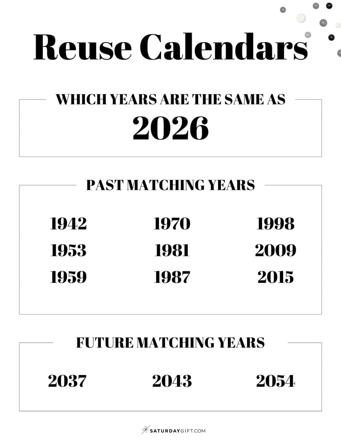 What Calendar Can I Reuse for 2026? What Year Is the Same As 2026?