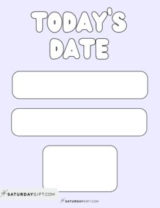 "Today Is" Worksheets - Cute & Free Today's Date Printables