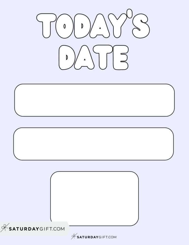 Today Is Worksheets - Cute & Free Today's Date Printables