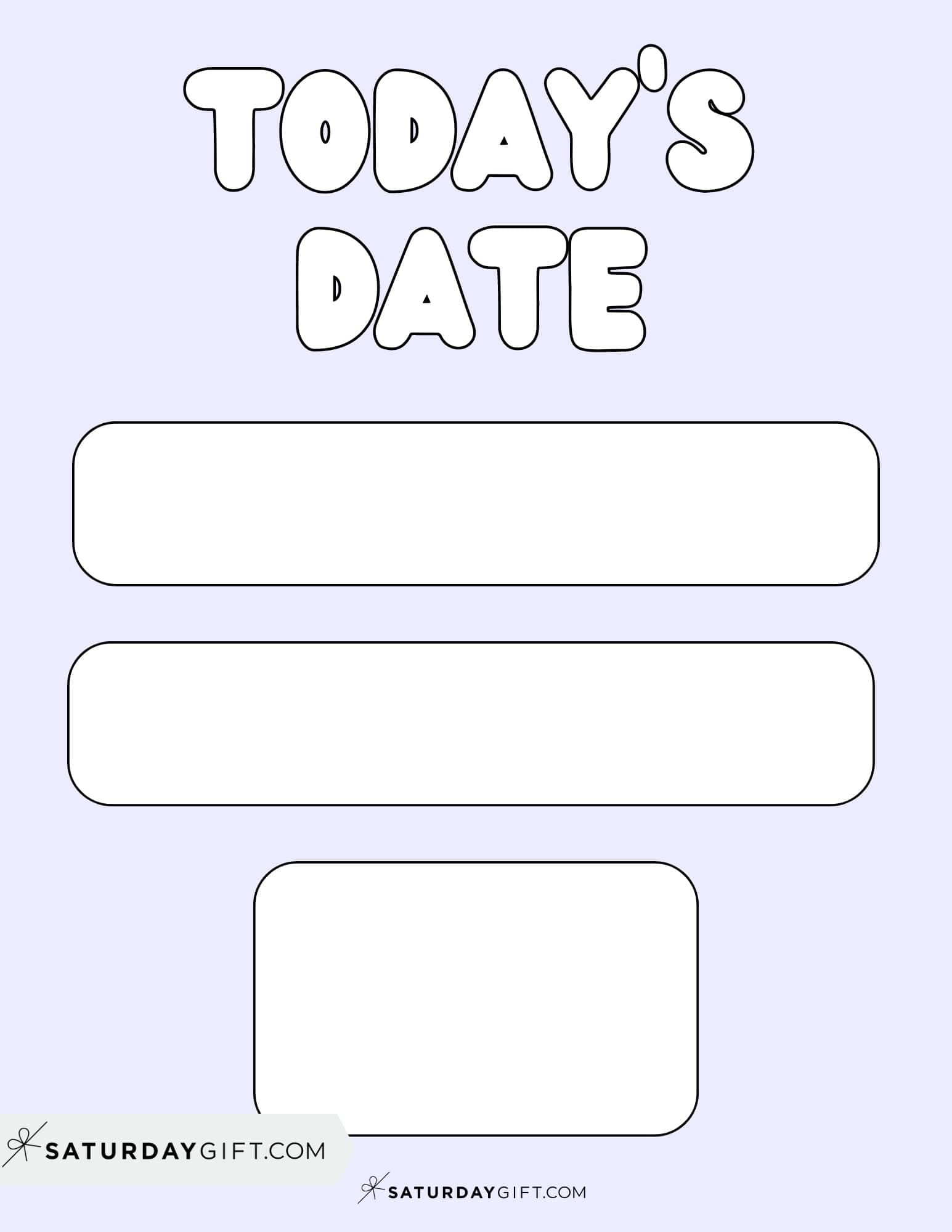 "Today Is" Worksheets - Cute & Free Today's Date Printables