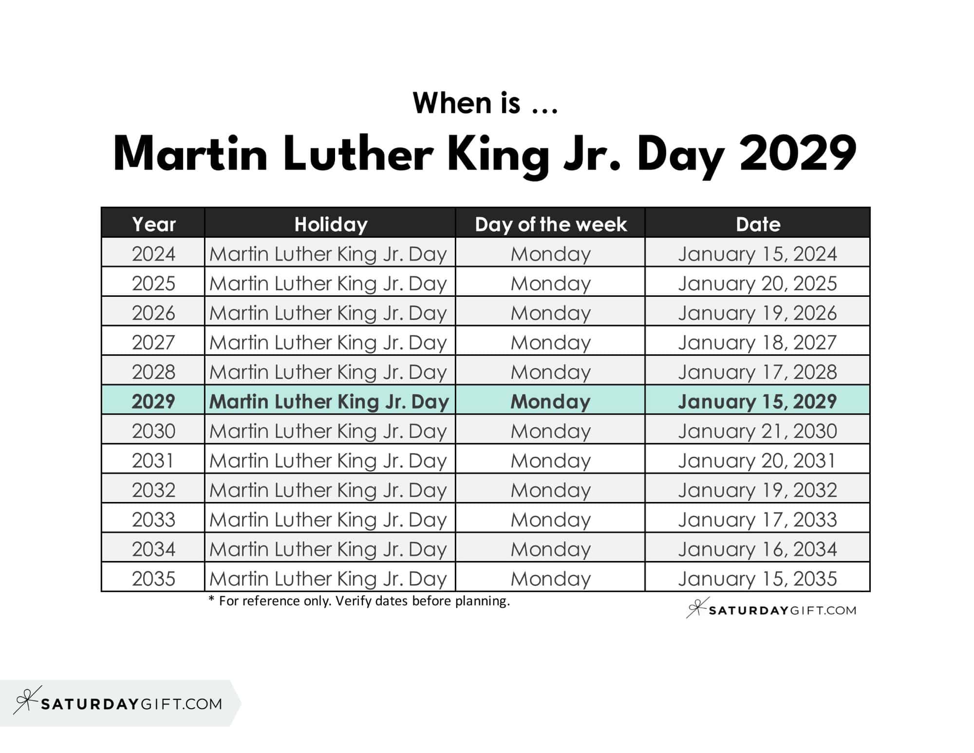 Martin Luther King Jr Day 2026 Calendar