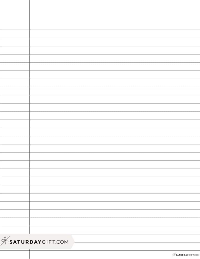 Lined Paper Printable Templates - 38 Free Printables | SaturdayGift