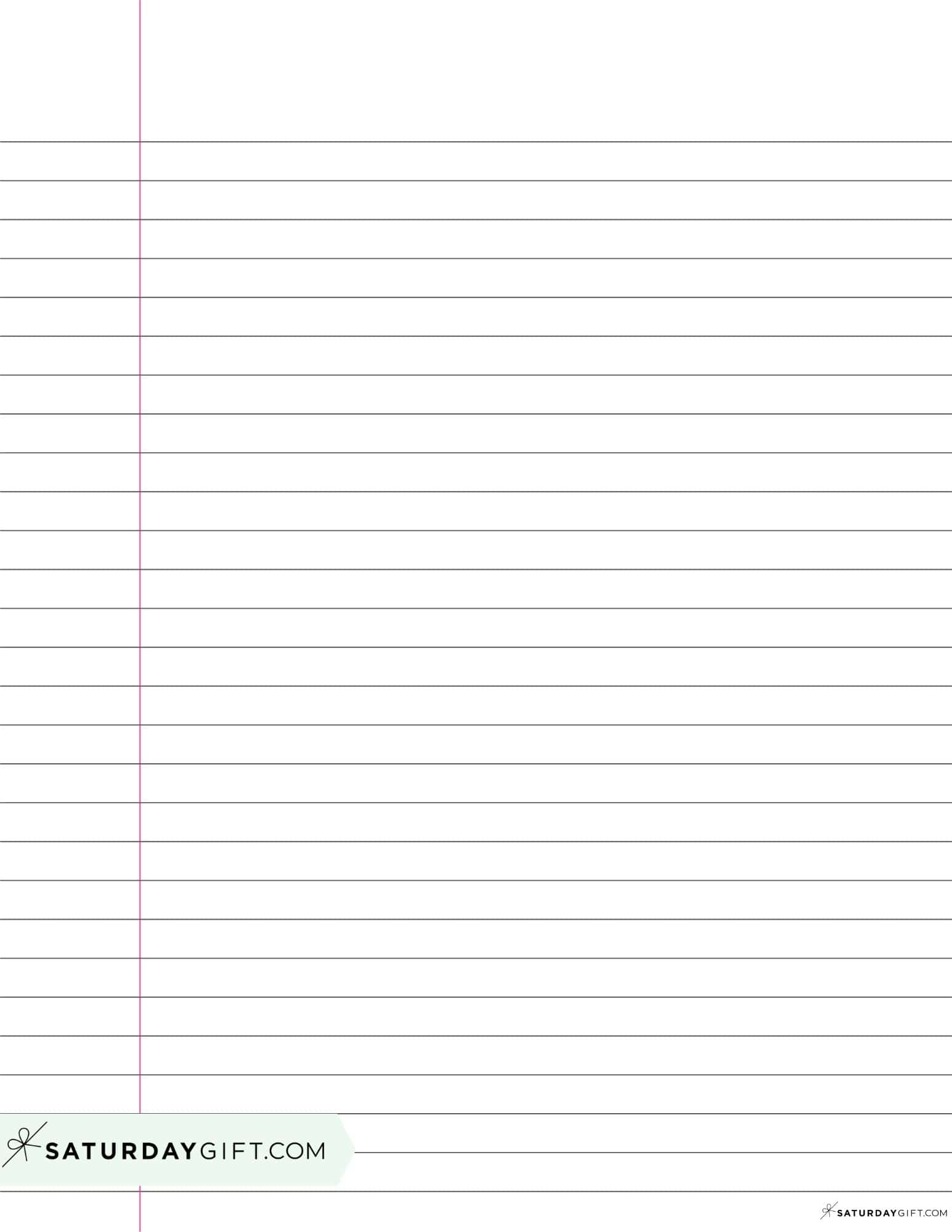 Lined Paper Printable Templates - 38 Free Printables | SaturdayGift