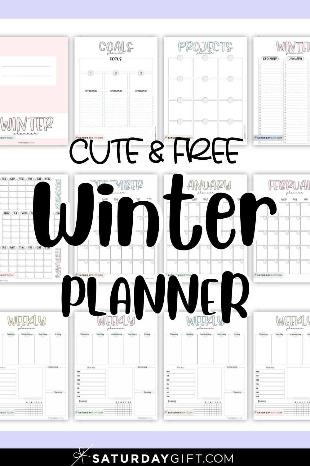 Winter Planner - 21 Pages - Cute & Free Printables