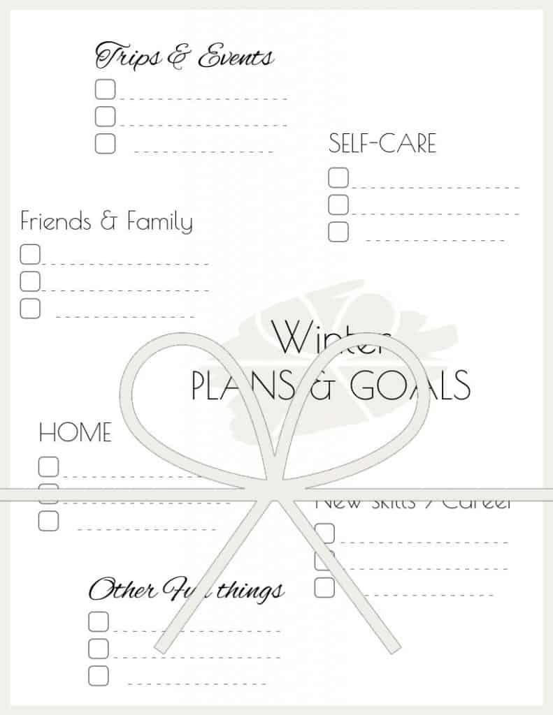 What Are Your Winter Plans And Goals {+ Printable Worksheet}